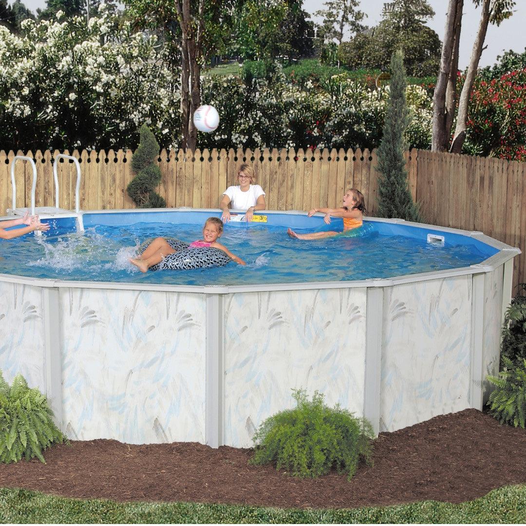 18' Round Pool Coastal 5" Steel Frame & Bundle | 48" – Pool Nation USA