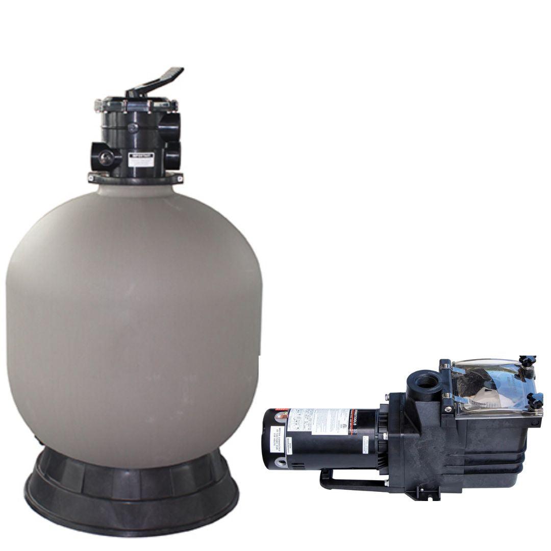 19 in. Sand Man Sand Filter System with 1.5 HP Hydro-Super-Flo Pump ...