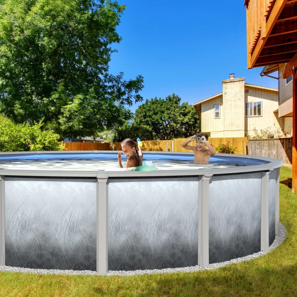 24' X 54" Mirage Round Resin Frame Salt Pool w/Standard Size In-Wall S ...
